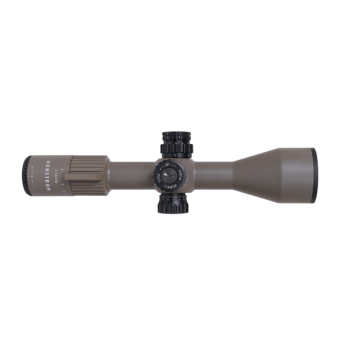 Monstrum G3 3-18x50 FFP Rifle Scope | Flat Dark Earth | Monstrum Extended Length Offset Scope Mount | 20 MOA | Bundle