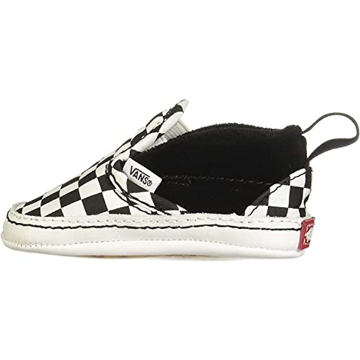 Vans, Infant Slip-On V Crib Sneakers (1, Black/True White Checkerboard)