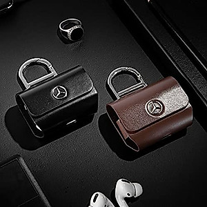 Mercedes-Benz D-Ring Leather Case Compatible with Airpods Pro (Storm Gray)