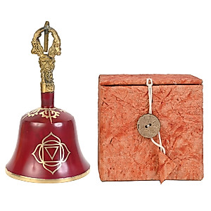 Blue Third Eye Chakra Tibetan Bell (Note E) - 5.5 Inches H x 3 Inches D - Chakra Meditation Harmony