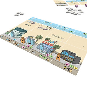 Alderac Entertainment Group (AEG) Santa Monica Board Game, Build Your Beachfront, Attract Tourists, City-Building, Ages 10+, 1-4 Players, 30-45 Min, Alderac Entertainment Group (AEG)