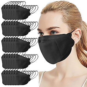 100pcs Black KF94 Face Mẵsk,4 Layers Non-woven ƘF94 Face Protection Adult's_ KF94 Black (KF94 Black-100pcs)