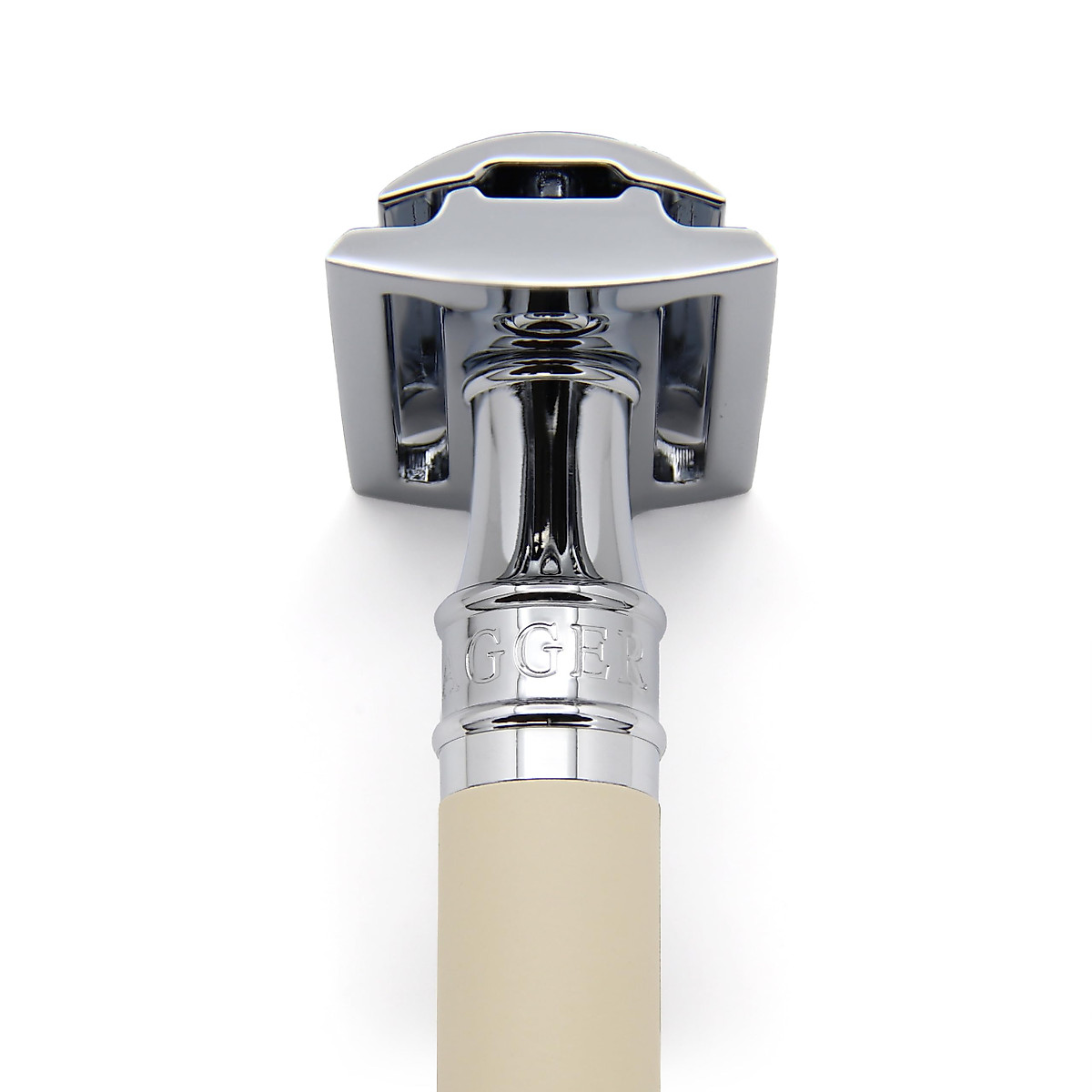 Edwin Jagger DES87RCBLAMZ Double Edge Safety Razor, Ivory Rubber Coated, Short Handle
