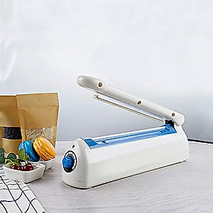LabZhang 12inch Impulse Bag Sealer,Impulse Heat Sealer,Manual Poly Bag Heat Sealer Heat Seal Closer with 1 Replacement Kit,White