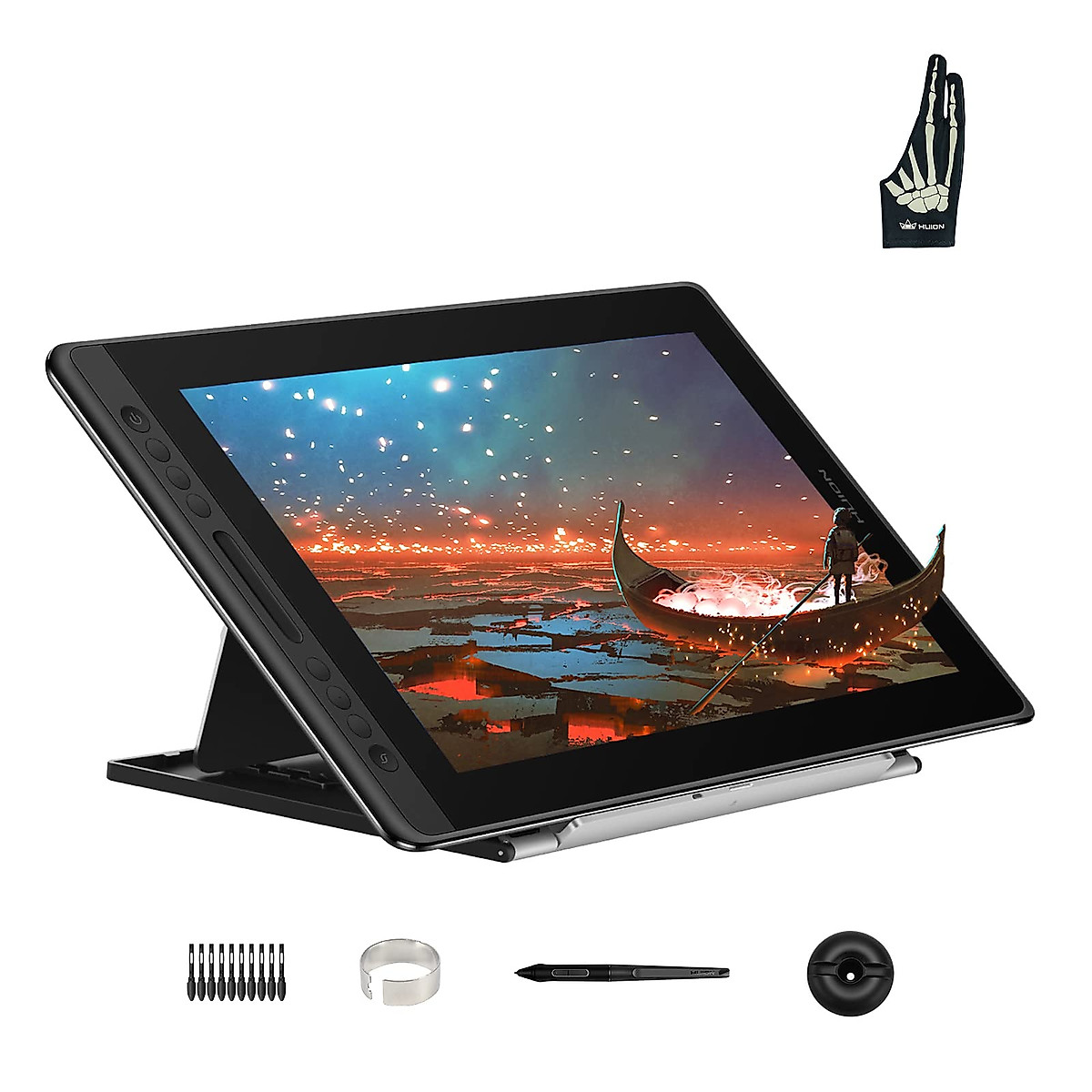 HUION KAMVAS Pro 16 Graphics Drawing Tablet with Screen and Skeleton Artist Glove