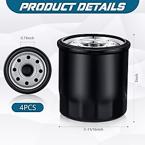 Gisafai 4 Pcs 52114 Oil Filters Oil Transmission Filter Compatible with Hydro-gear 52114/Ariens 21545100, Bad Boy 063-1050-00, Gravely 21545100/Hustler 600976, Toro 109-3321, Ferris 5101026X1