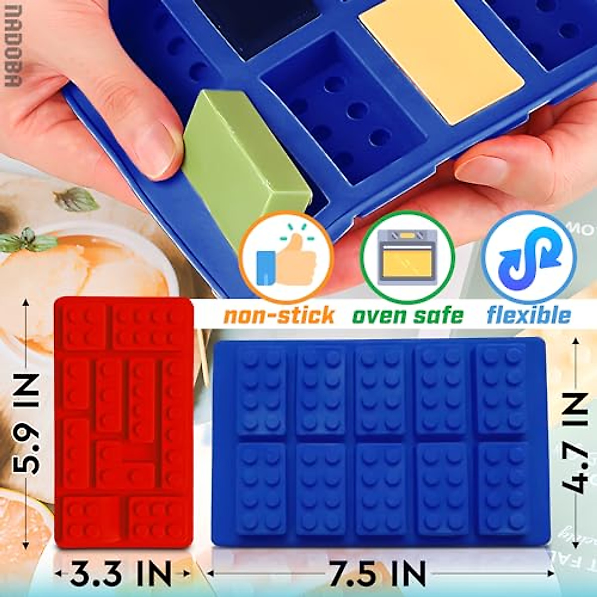 Building Block Silicone Molds for Baking Supplies - 6Pcs Brick Mold Silicone Ice Cube Mold Dome Silicone Mold Jelly Candy Making Supplies - Hot Chocolate Candy Molds Silicone Robot Candy Making Tools