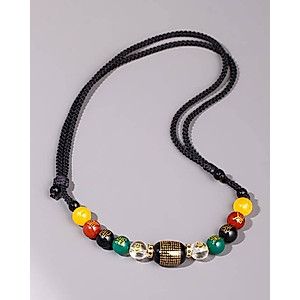 XHUUU Five Elements Agate Beaded with Cord Choker Necklaces for Women Crystals and Healing Stones Heart Sutra Amulet Chokers Necklace