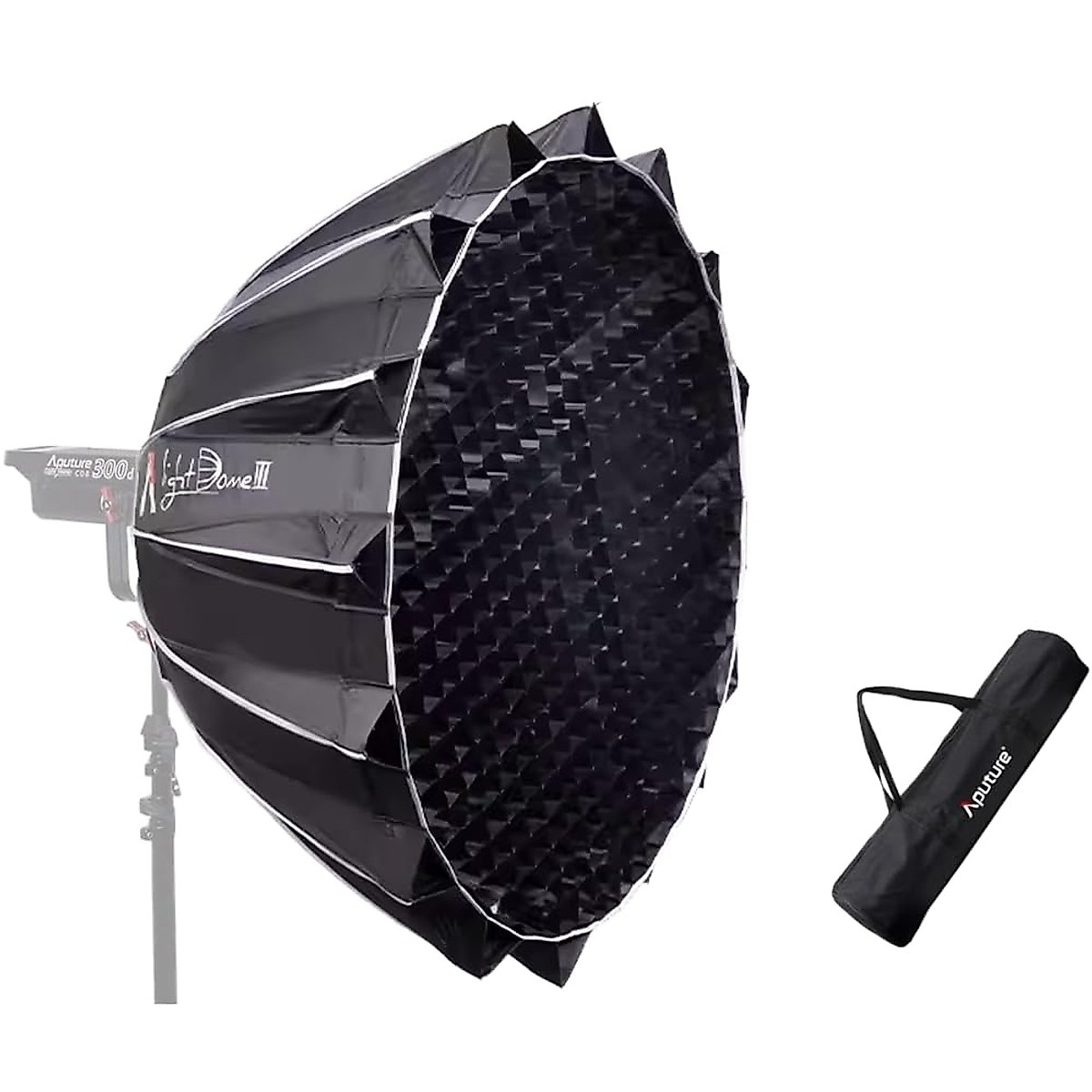 Aputure Light Dome III Studio Softbox Bowens Mount with Diffuser Cloth, Honeycomb Grid, Carry Bag, Compatible with Amaran, Aputure Series & Bowens Mount LED Video Light