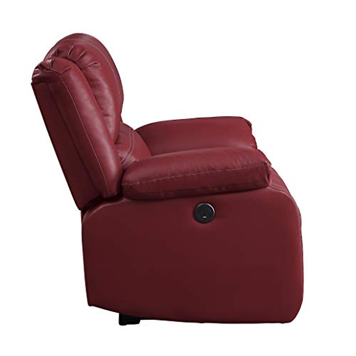 Acme Furniture PU Upholstered Power Recliner with USB Port, Red