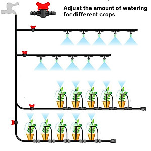 Hottche drip irrigation parts Barbed Ball valve 16mm 1/2 inch drip irrigation tubing shut off valve 10pack