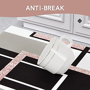 FRAMICS Anti Fatigue Kitchen Mats Set of 2, Non Slip Cushioned Kitchen Rug Sets, Washable Geometric Square Kitchen Runner Rugs for Home Office Laundry, 17'' x 47'' + 17'' x 30'' Abstract Art Patchwork