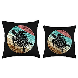 Turtle reptile dorsal carapace old Sauropsida Turtle Swimming in The Sea Throw Pillow, 16x16, Multicolor