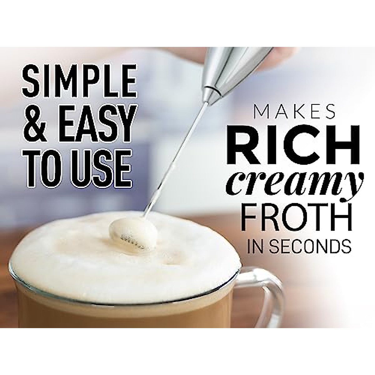 Zulay Executive Series Ultra Premium Gift Milk Frother For Coffee with Deluxe, Radiant Finish - Coffee Frother Handheld Foam Maker For Lattes - Electric Milk Frother Handheld For Coffee (Silver)