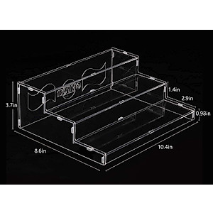evron Pantry Organization and Storage Clear Acrylic Spice Rack Organizer for Cabinet & Countertop (ASSEMBLY REQUIRED) 3 Tier Organizer Versatile Tierd Shelf Organizer 10.5 in