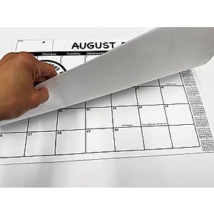 2024-2025 Academic Year Desk Calendar Black/White with Previews, 12 months from August 2024-July 2025 with notes space and holidays, 13” x 19” Wall/Desk Calendar for Teacher Planner, Daily Planning, Lesson Plans, Classroom Office Home, Organization