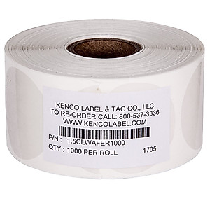 Clear Wafer Package Seals 1.5" Circle Tab Sticker Labels by Kenco (1 Pack (1,000)