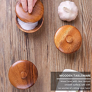 Wood Bowl Nut Bowls Wooden Serving Bowl With Lid Natural Wood Kids Rice Bowl Salad Noddle Soup Dish Food Container Seasoning Holder For Home Kitchen Pepper Box Japanese Wooden Bowl