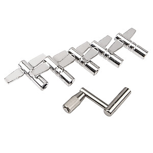 6Pcs Yootones Drum Keys & Continuous Motion speed key Compatible with Drum Tuning Key Percussion Hardware Tool(Silver)