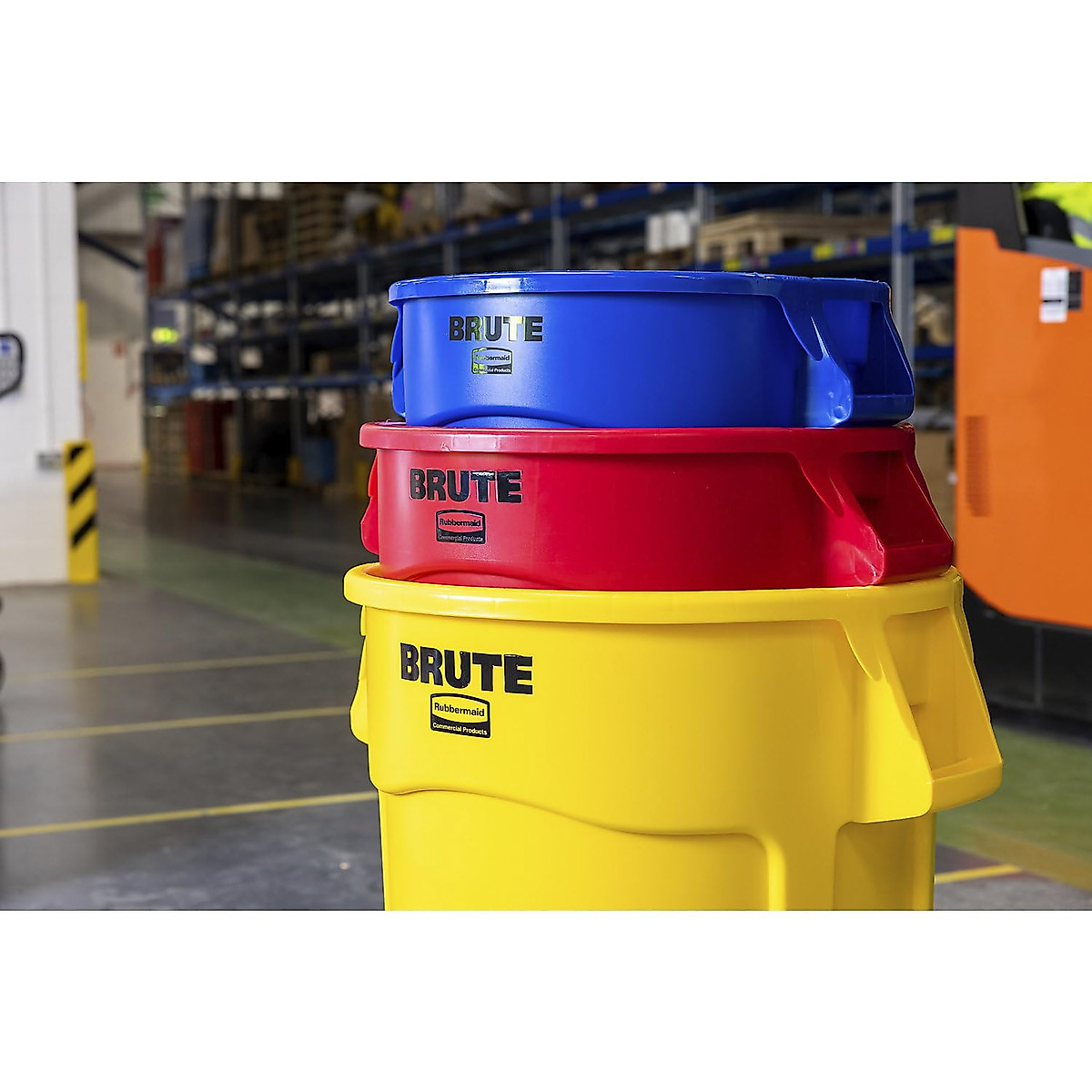 Rubbermaid FG264300 White 44 Gallon Brute LLDPE Heavy-Duty Round Container without Lid