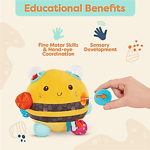 B. Sensory Plush Bumble Bee Baby ,Sensory Baby Toy – Bumpy Plush Bee with Fun Features, Interactive Play, Bumps, Colors, Textures & Sounds, Toys for Infants, Babies,Fuzzy Buzzy Bee – 0 Months +