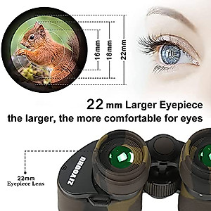 Binoculars for Adults 20x50 High Power Military Binoculars for Adults and Kids with Low Light Night Vision,Compact Waterproof Bird Watching Travel Hunting Stargazing BAK-4 Prism FMC Lens(Brown-2)