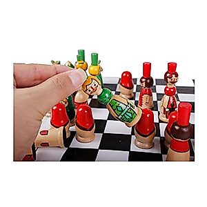 Chess Set Chess Pieces Chessman-Travel Nice Gift for Friends Game Collection Cartoon Character Type