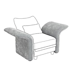 LLappuil 1 Pair of Module Armrest for Sectional Sofa Couch with Adjustable Angle, Interchangeable to Backrest, Chenille, Grey