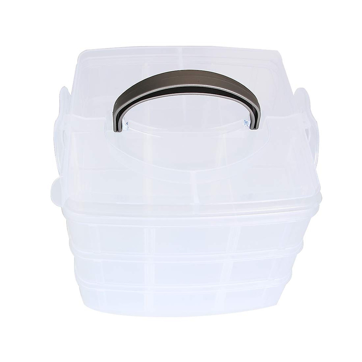 Clear Adjustable Jewelry Bead Sewing Organizer Box Storage Transparent Container Case (18 Compartments)