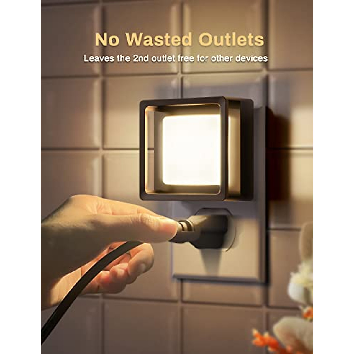 LED Night Light, DORESshop Night Lights Plug Into Wall [2 Pack] with Dusk-to-Dawn Sensor, Dimmable Nightlights, Adjustable Brightness for Bathroom, Hallway, Bedroom,Kids Room,Stairway,Soft White 3000K