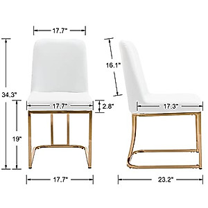 RIVOVA 4 Pieces Dining Room Chairs, Modern High Back Dining Chairs Set of 4, Faux Leather Upholstered Seat Side Chairs, Armless Chairs for Living Room, White