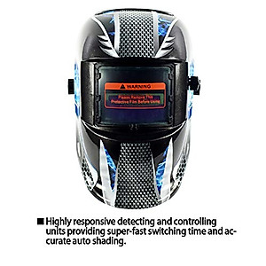 Full Face Welding Mask Auto Darkening Welding Helmet Head Protection For Tig Mig Arc Weld Grinding Blue