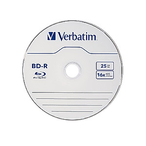 Verbatim 97457 BD-R Blu-Ray Disc, 25GB, 6X, 25/Pk