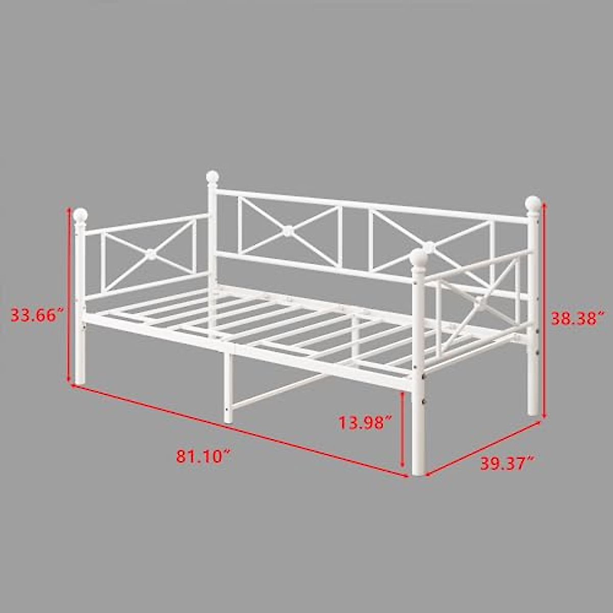 ARFARLY Sofa Bed Daybed Frame Multifunctional Mattress Foundation Premium Steel Slat Support Sofa Bed Frame with Headboard,Twin,Twin XL