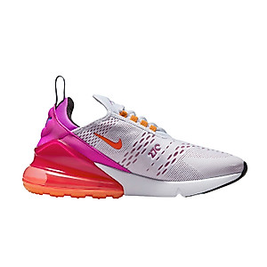 NIKE Women's Air Max 270 Shoes, White/Bright Crimson, 8.5