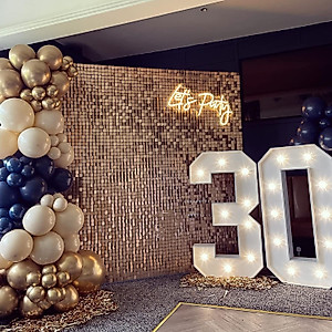 ZUOVAOV Shimmer Wall Backdrop Ppanels- 24 Pieces Square Panel DIY Party Backdrop for Birthday Party, Wedding, Bachelor Party, Halloween & Christmas Party and Other Party Events (Rose Gold)