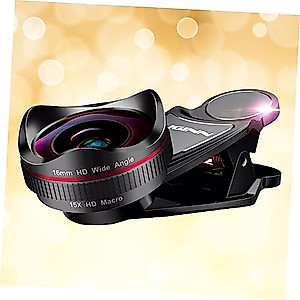 ABOOFAN 2pcs 120 Smart Phone Smartphone Phones Smartphone Camera Lens 4k Phone Lens Phone Camera Lens kit No Distortion Wide Angle Lens 15X Macro Lens 120 Degree Wide Angle Lens Cell Phone