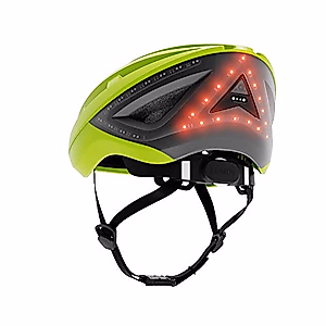 Lumos Kickstart Smart Bike Helmet | Front and Back LED Lights with Turn Signals | Electric Lime with MIPS