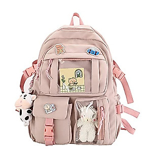 MAEHARRT Kawaii Backpack with Kawaii Pin and Accessories Kawaii Backpack for School Aesthetic Backpack Girls Backpacks Back to School Backpacks Cute Backpack