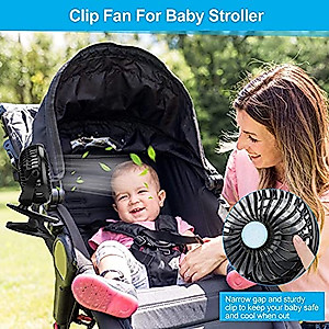 TriPole Battery Operated Portable Fan Mini Handheld Fan & Clip On Stroller Fan Bundle Strong Wind Rechargeable Fan Speed Adjustable Personal Fan for Home Travel