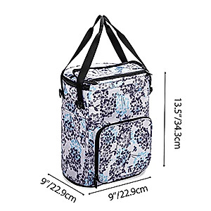 Teamoy Knitting Tote Bag, Yarn Storage Crochet Bag Organizer for Knitting Needles, Yarn, Unfinished Projects, Crochet Hooks, and Other Supplies, Dandelion