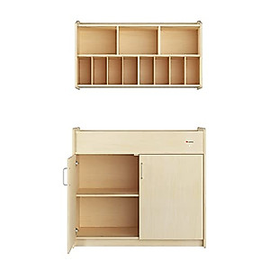 Foundations SafetyCraft Diaper Organizer for Daycares, Wall-Mounted, Natural Wood