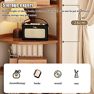 Corner Shelf,Bamboo Corner Stand,Corner Storage Shelf, Counter Organizer Rack,Corner Table Bookshelf,Display Rack Storage Organizer,Bathroom Corner Shelf Stand,for Living Room Kitchen Bedroom A 6th