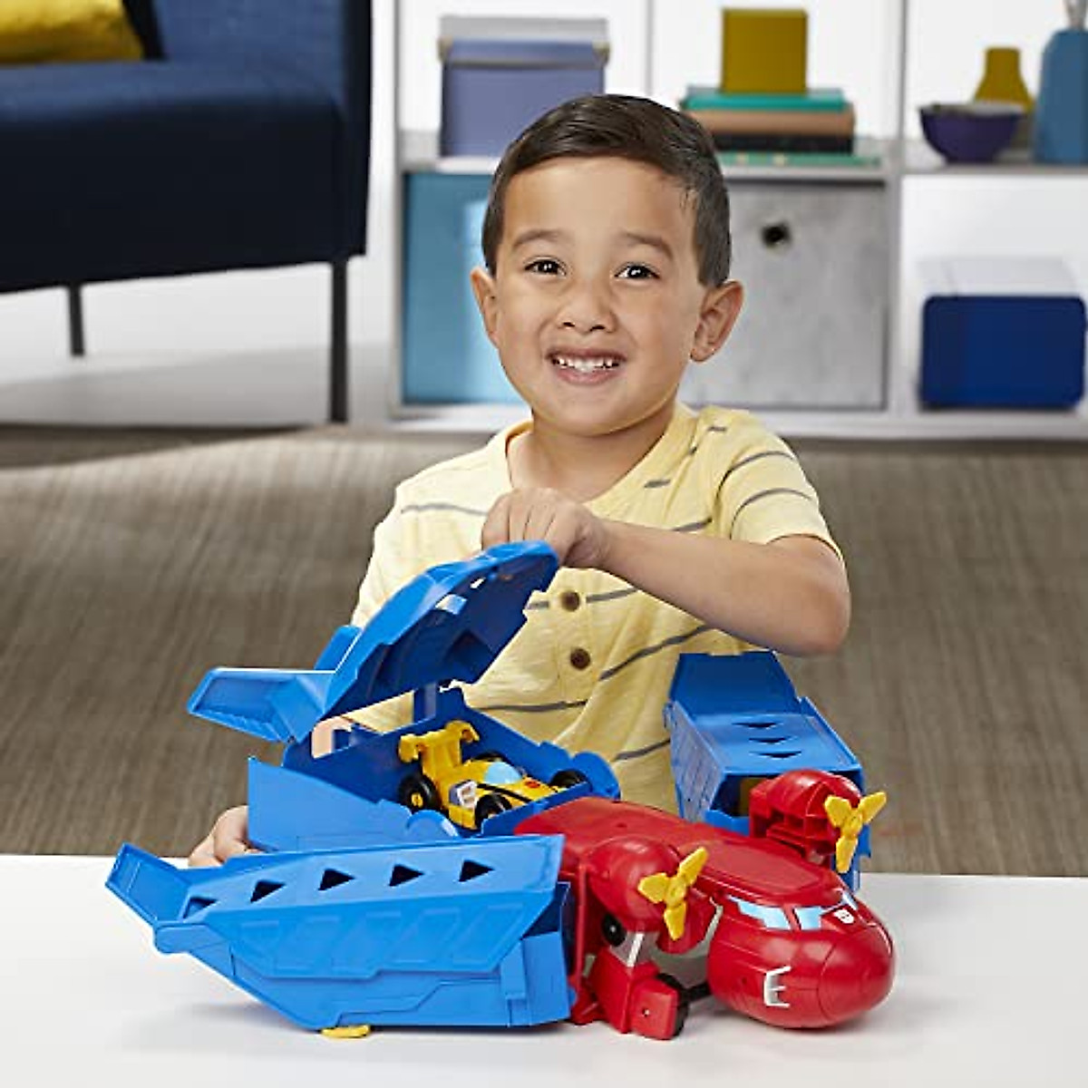 Transformers Optimus Prime Jumbo Jet Wing Racer Playset with 4.5-inch Bumblebee Racecar Action Figure Converting Toys, Ages 3 and Up, 15-inch