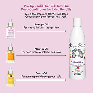 Rizos Curls Deep Conditioner, Strengthens & Moisturizes Hair while Controlling Frizz, Add Softness and Manageability with Coconut Oil, Sunflower Oil & Shea Butter, 10 oz