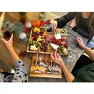 Personalized Charcuterie Board Set/19pcs Cheese Board And Knife Set, Realtor Closing gift, Custom Charcuterie board, Wedding Gift