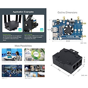 Waveshare RM502Q-AE 5G HAT for Raspberry Pi Quad Supports 5G/4G/3G Antennas LTE-A with Multi Band with Case