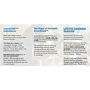 15.00 Savings, TarnishSTOP, USA Made, Bundle (3) Anti-Tarnish Prevention Cloth Storage Bags (Small, Medium and Large) + (1) Gigantic Silver Polishing Cloth For Silverplate & Sterling Silver, Blue