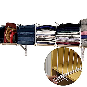 Evelots 8 Pack Shelf Dividers for Wood Shelves, Closet Organization-12 Inches Tall/Reinforced Wide Bottom for Added Stability