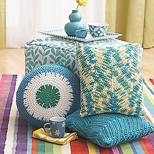 Lily 10201818001 Sugar 'N Cream Super Size Solid Yarn, 4oz, Gauge 4 Medium, 100% Cotton - White - Machine Wash & Dry Big Ball